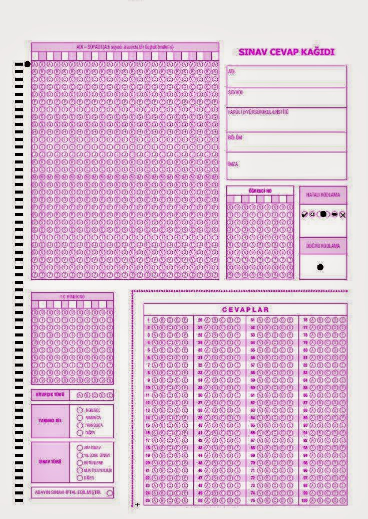 TASLAKLAR: Optik Cevap Formları
