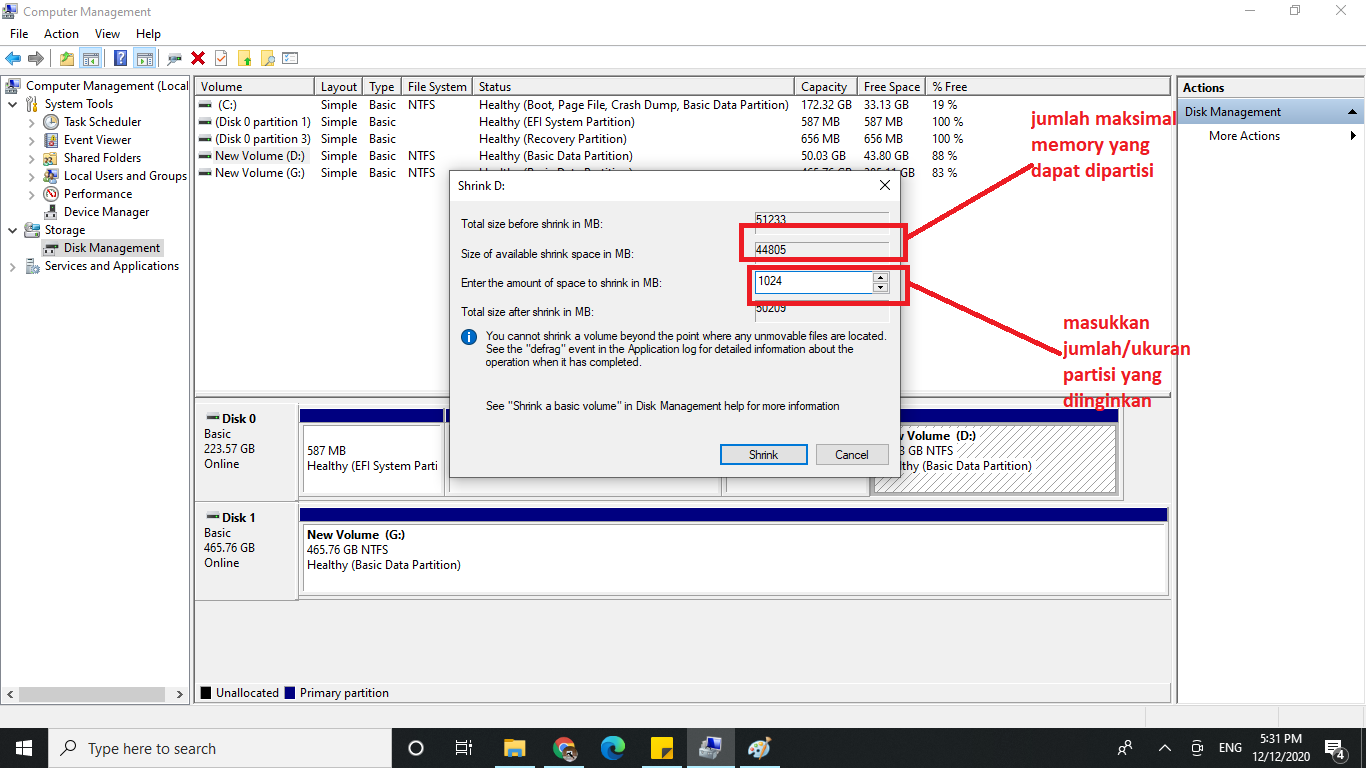 Cara Membuat Partisi Harddisk/SSD di Komputer Windows 10 - Sahretech