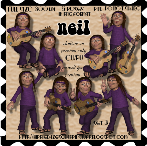 Hippiedaze Scrappin' Stuff: Neil Hippy - set 3