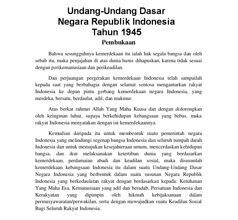 Makna Alinea Ketiga Pembukaan UUD 1945 ~ Ruana Sagita