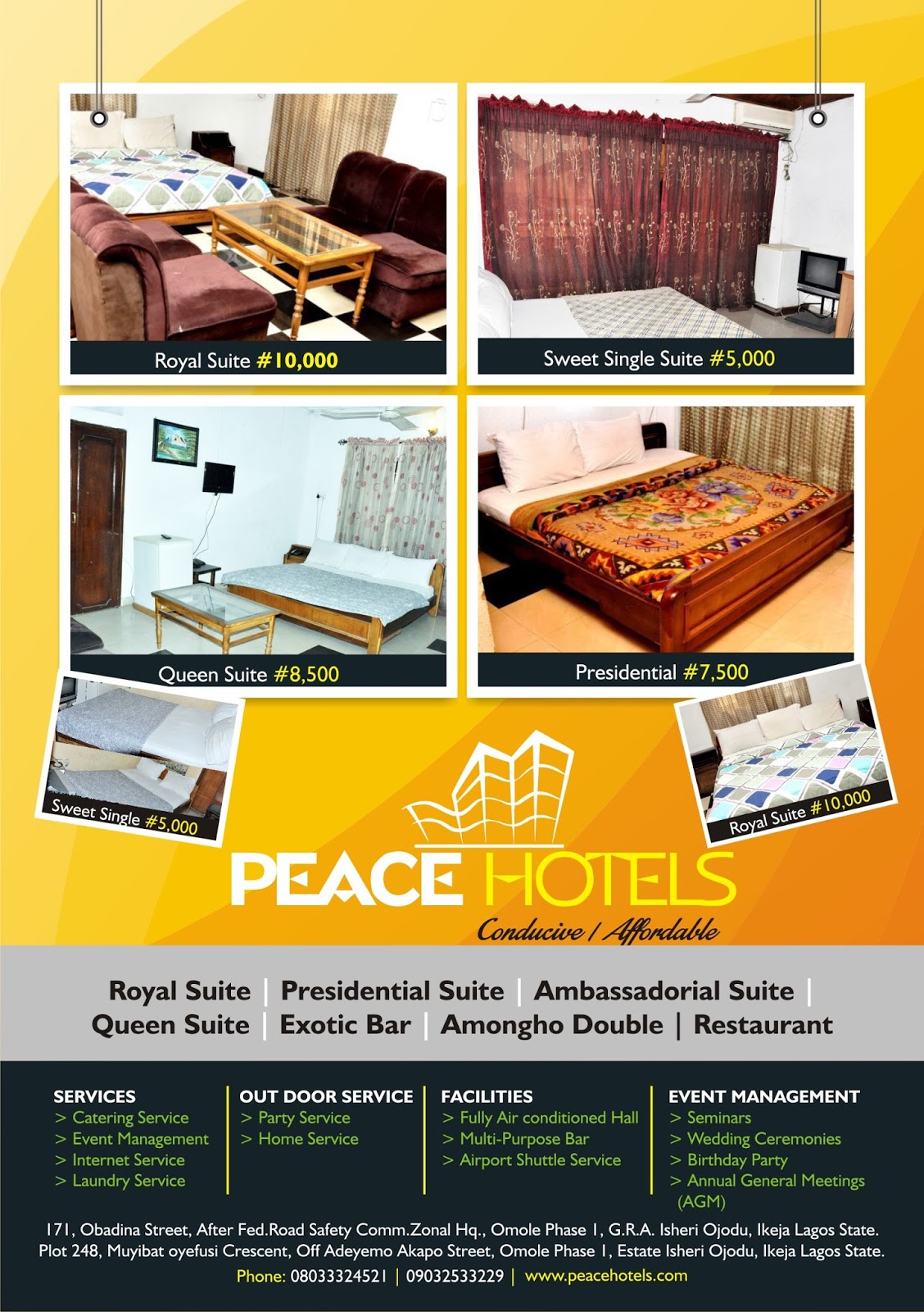 PAEDIA EXPRESS MULTIMEDIA : ADVERT OF PEACE HOTELS NOW ON PAEDIA