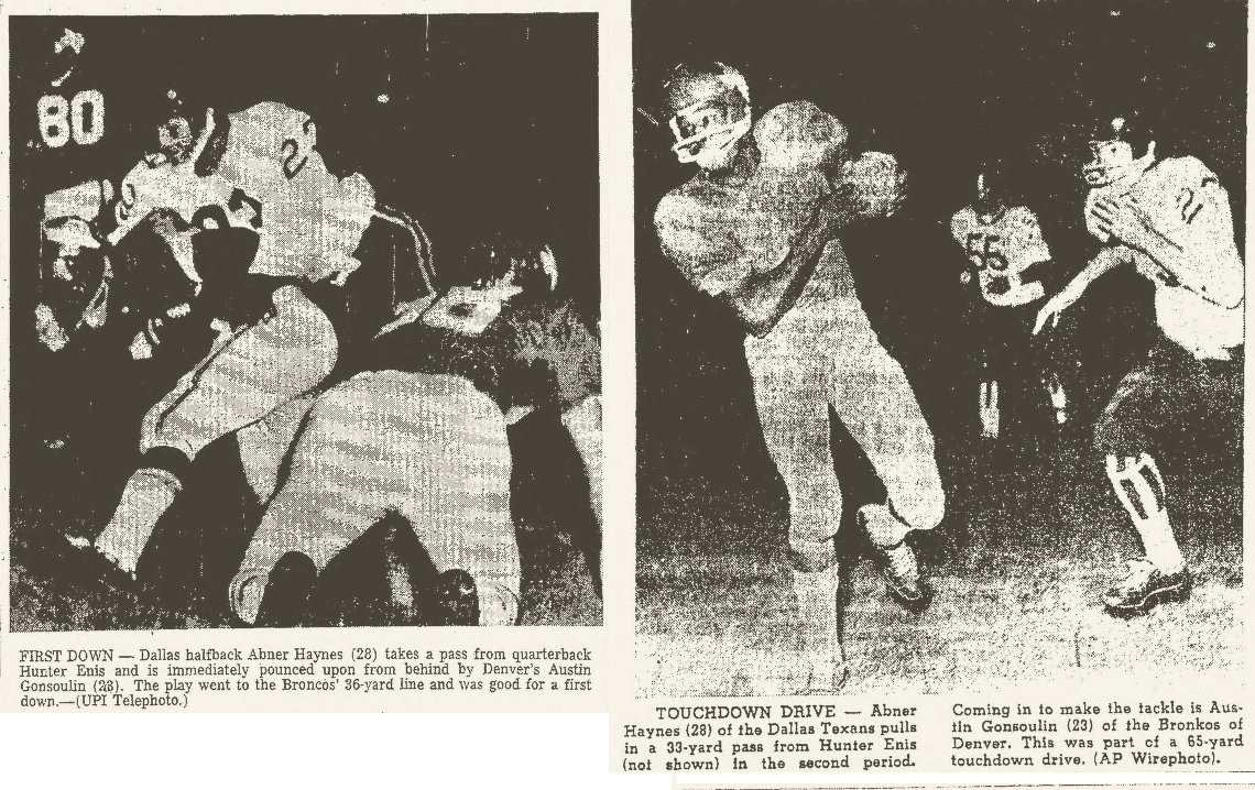 Bill's Update Blog: 1961 Denver Broncos
