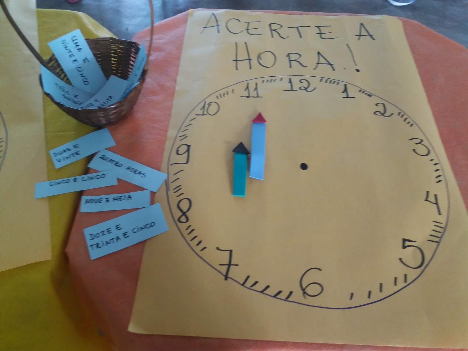 Gincana da hora certa A sala é divida em 2 grupos. Dentro de uma ...