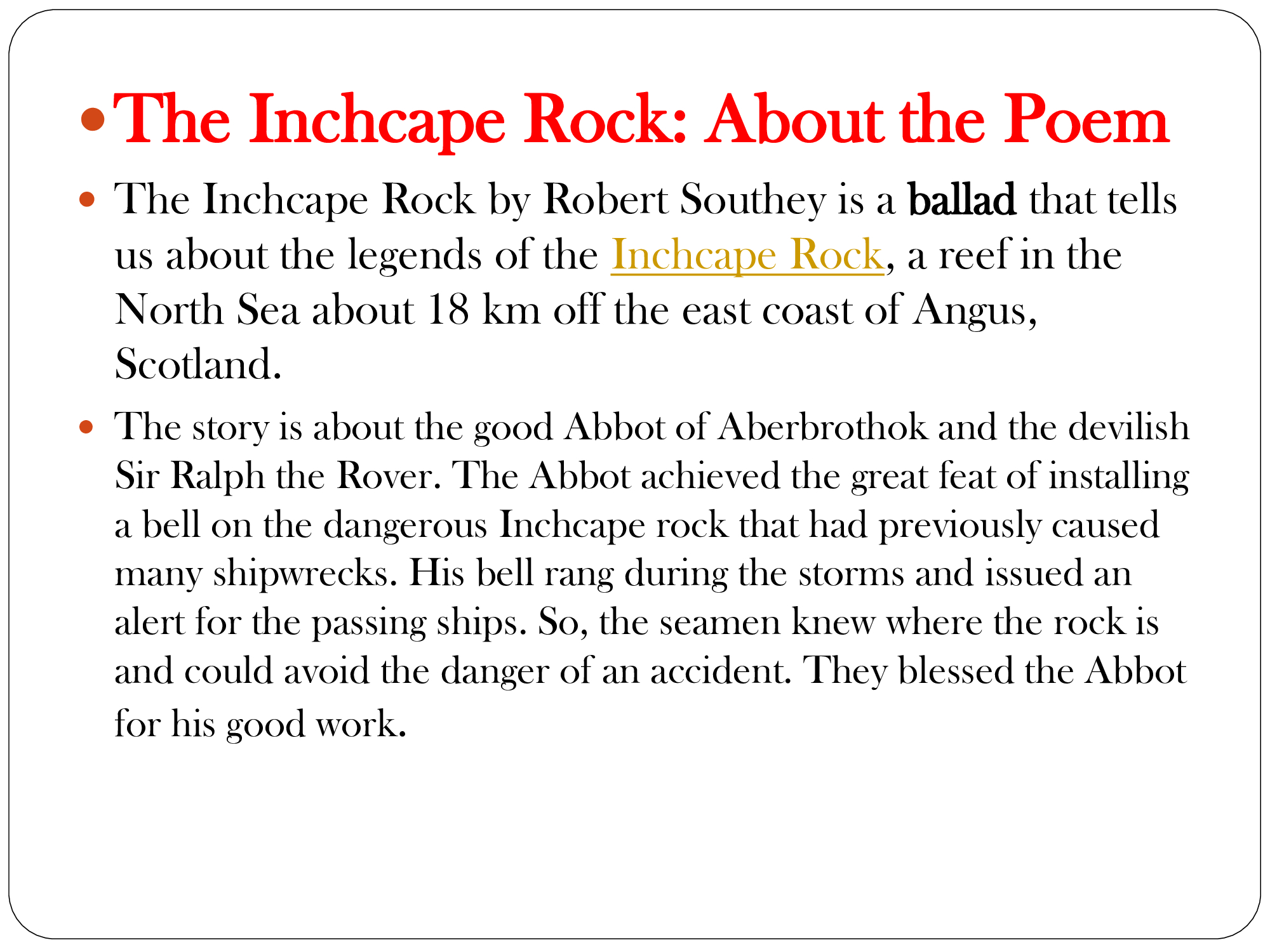 English for Junior College Students and Teachers: 2.3 The Inchcape Rock ...