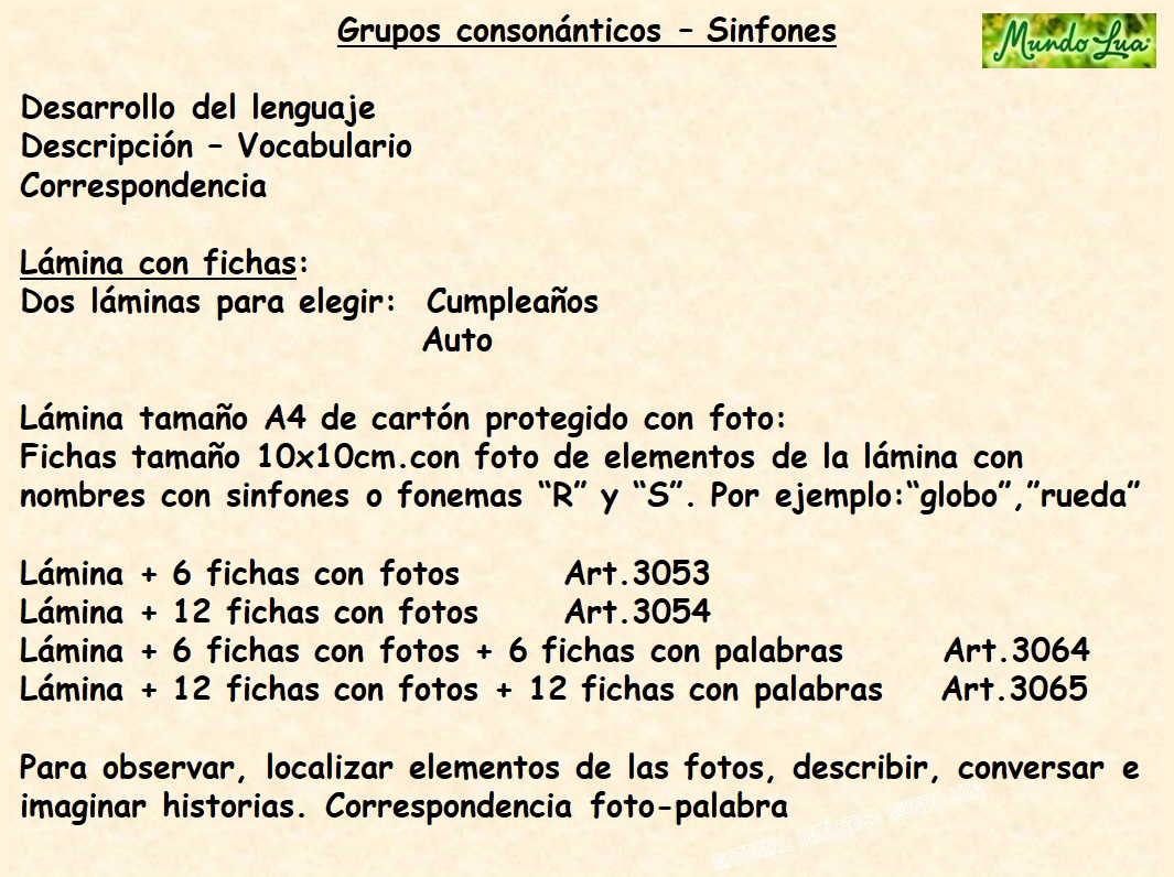 Mundo Lua Material Didáctico y de Rehabilitación: Grupos Consonánticos ...