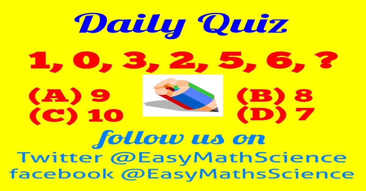Maths Daily Quiz Question 4 - Maths Science Corner