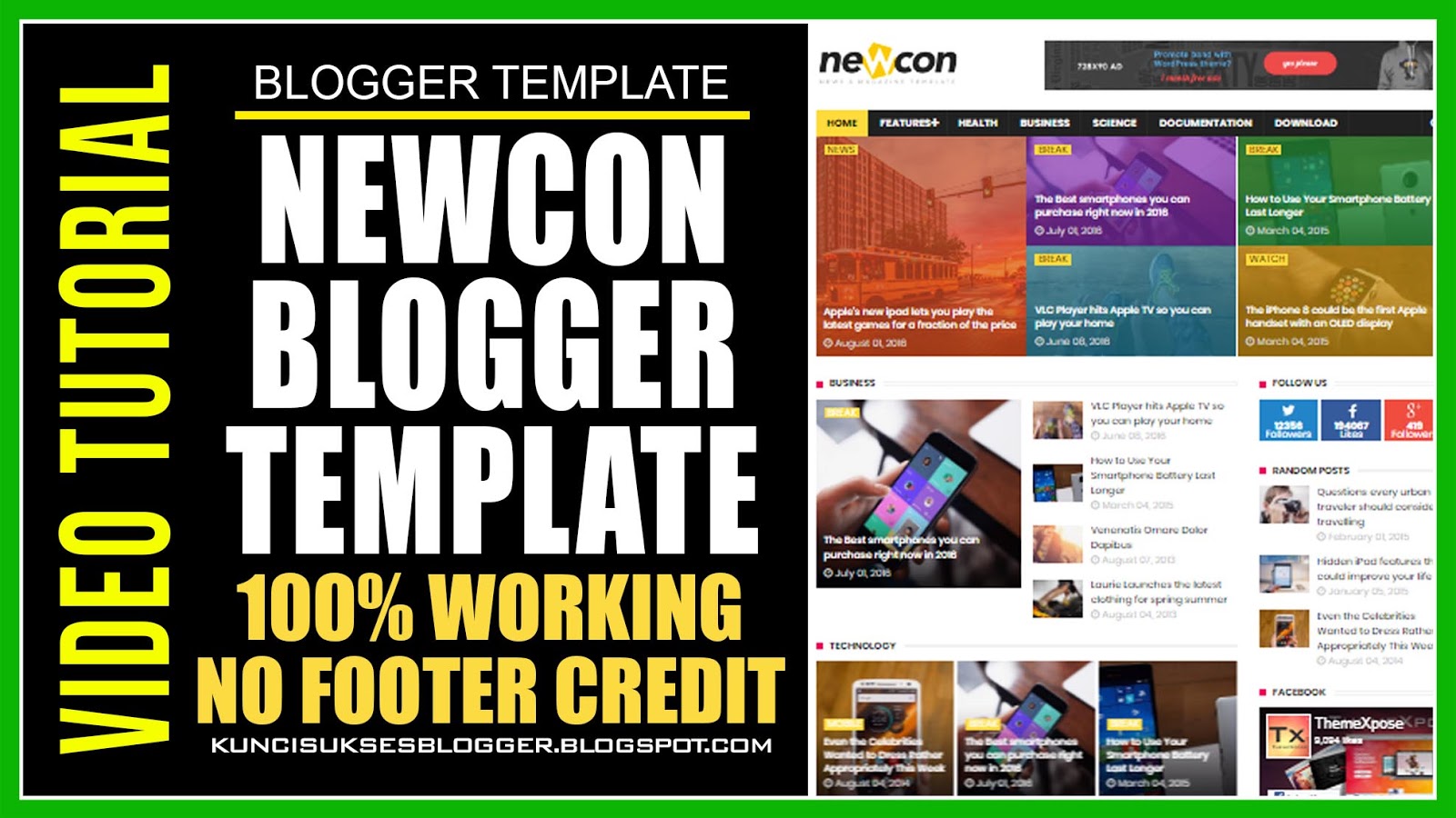 Newcon Blogger Template Free Download Plus Tutorial From Zero - REMOVED ...