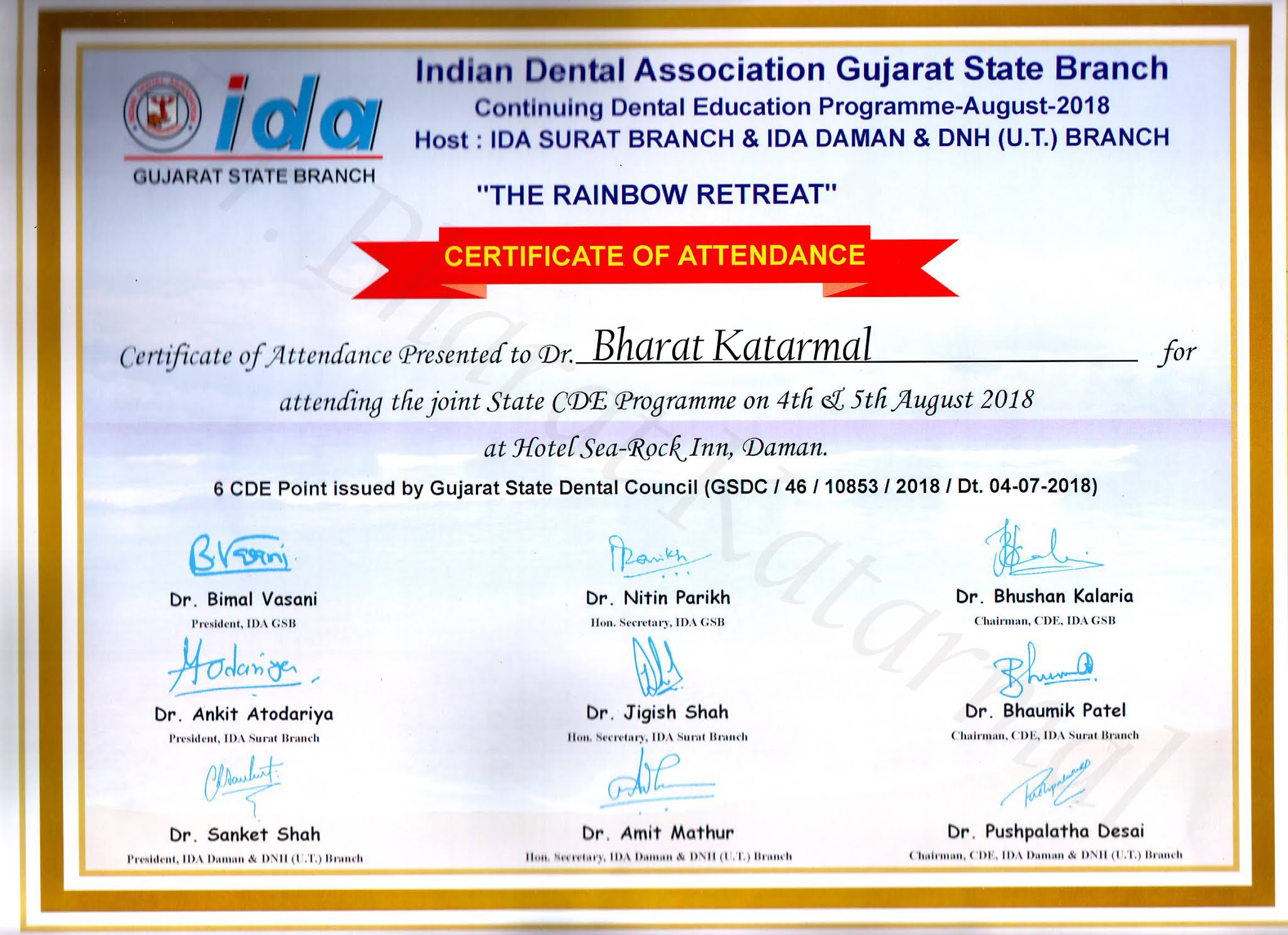 Certificates Awarded to Dr. Bharat Katarmal ~ Dr. Bharat Katarmal ...