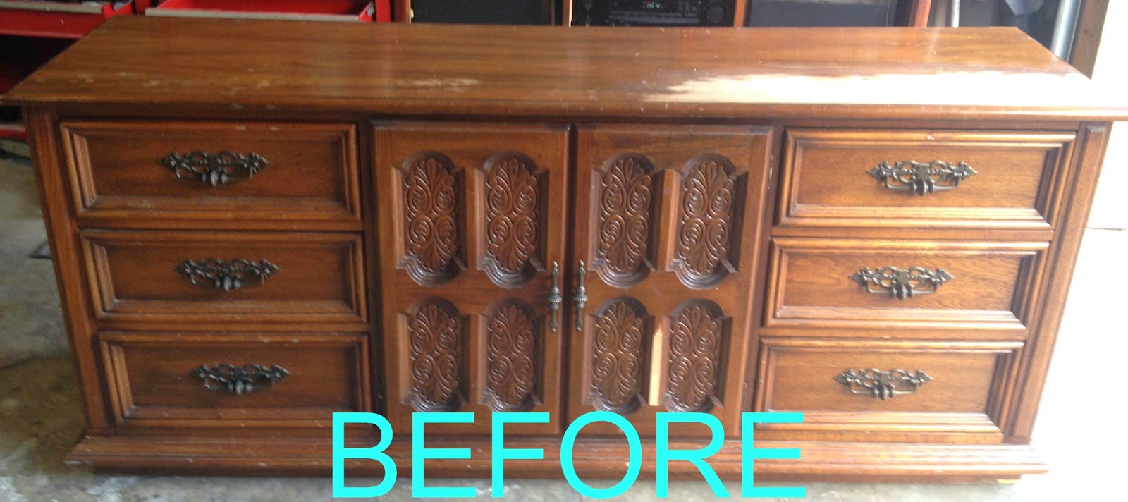 That's Not Junk...Refurbished Recycled Furniture: Distressed Red Buffet