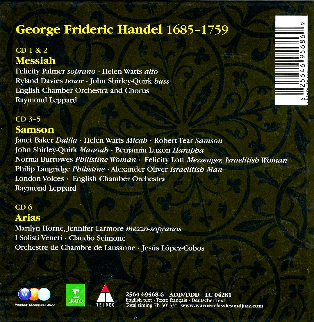makdelart - classique: Handel - Messiah. Samson. Arias (Raymond Leppard ... makdelart - classique: Handel - Messiah. Samson. Arias (Raymond Leppard ...