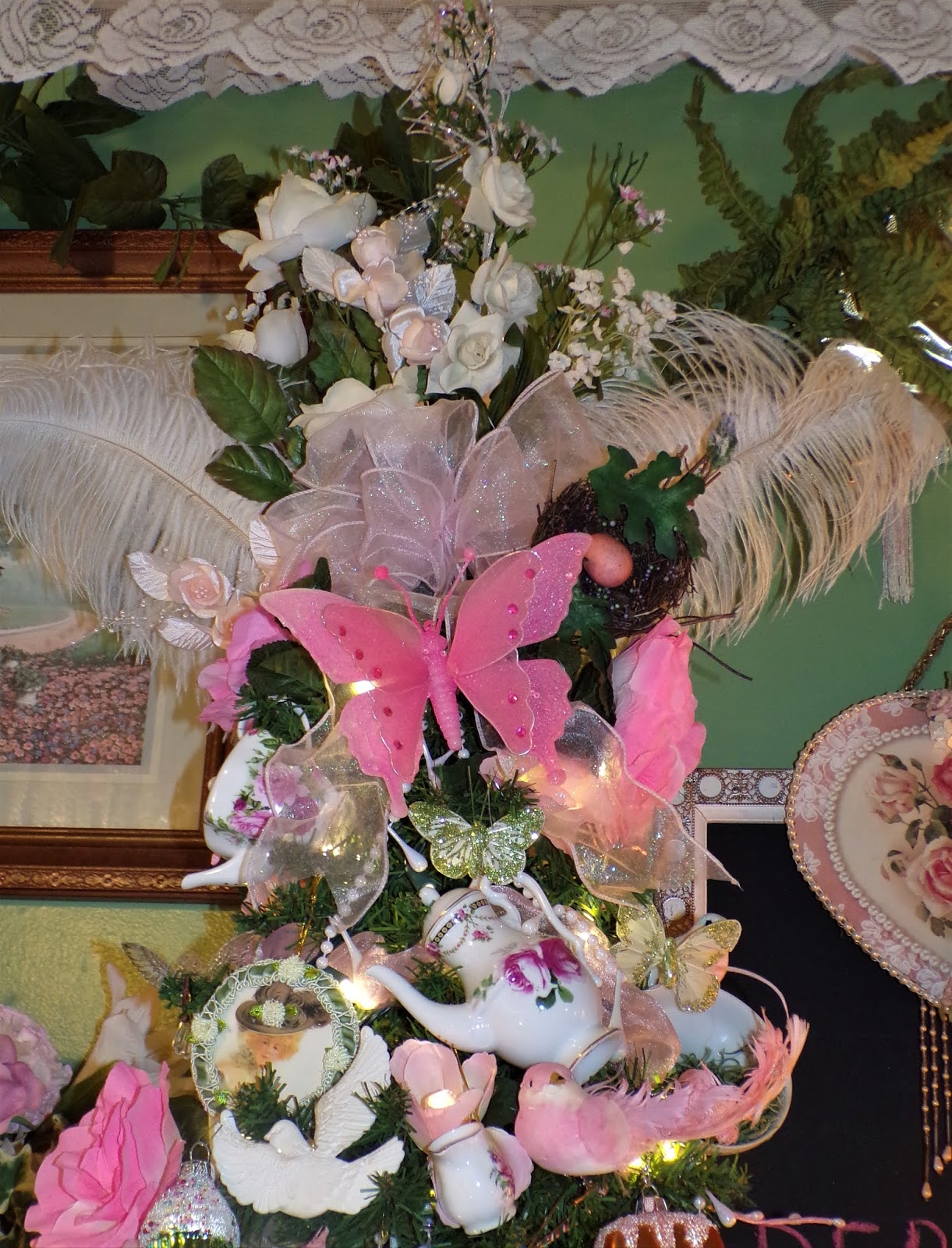 DEBBIE-DABBLE BLOG: Summer Garden Tea Party Tree in the Craft Room