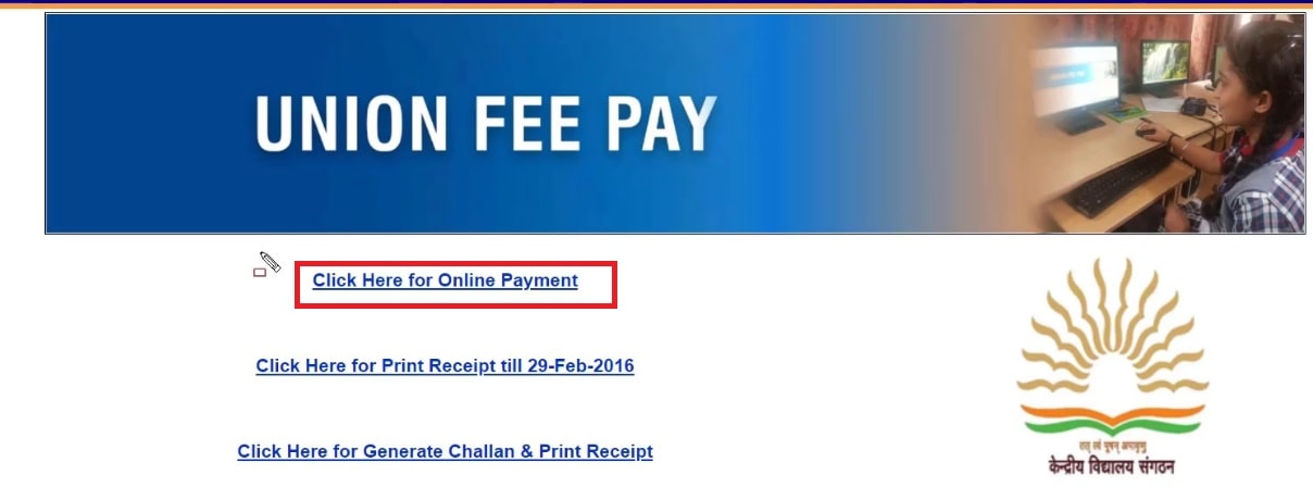 How to pay kendriya vidyalaya fees online?