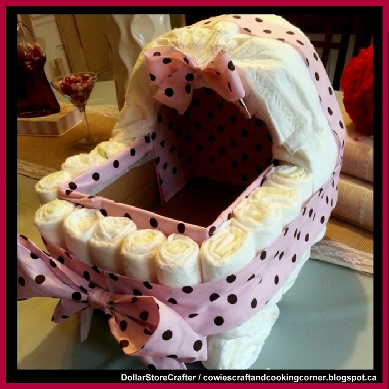 Dollar Store Crafter: Make A Bassinet Diaper Cake Using 2 Shoe Boxes