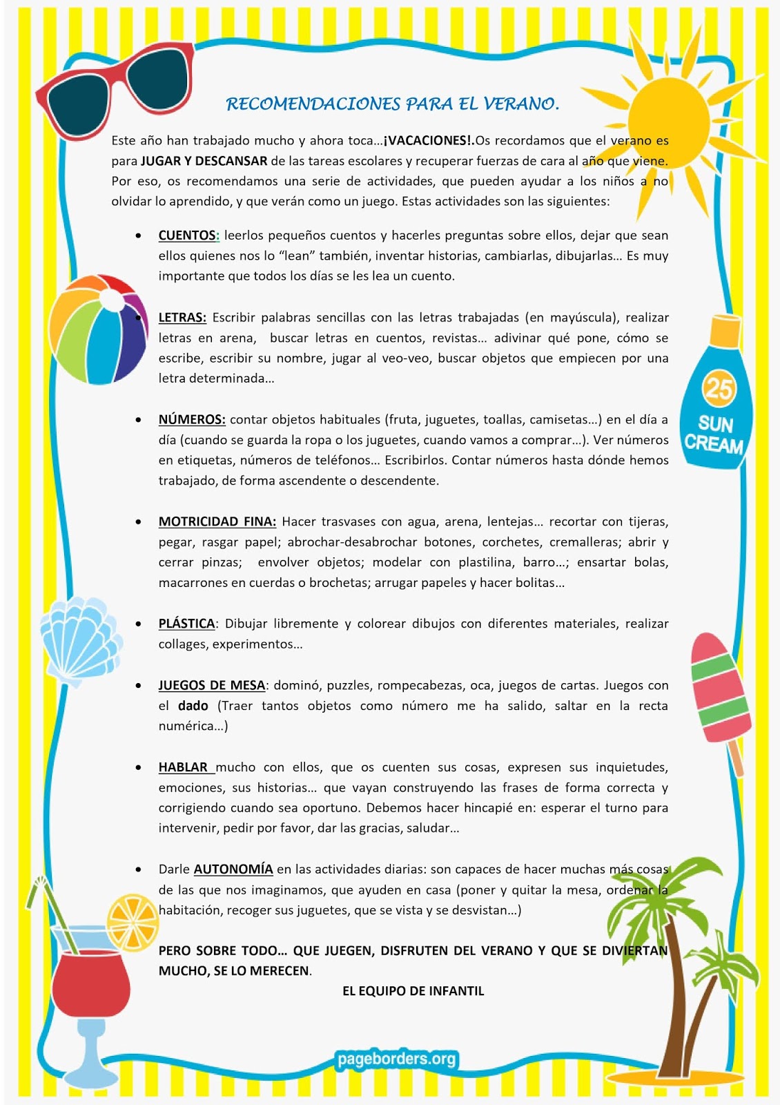 Los peques del Alba: RECOMENDACIONES PARA EL VERANO