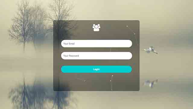 Transparent Login Form with Particles Effect