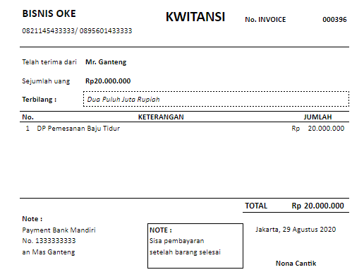 Download Kwitansi Format Excel / Cara Print Kwitansi Secara Manual Di ...