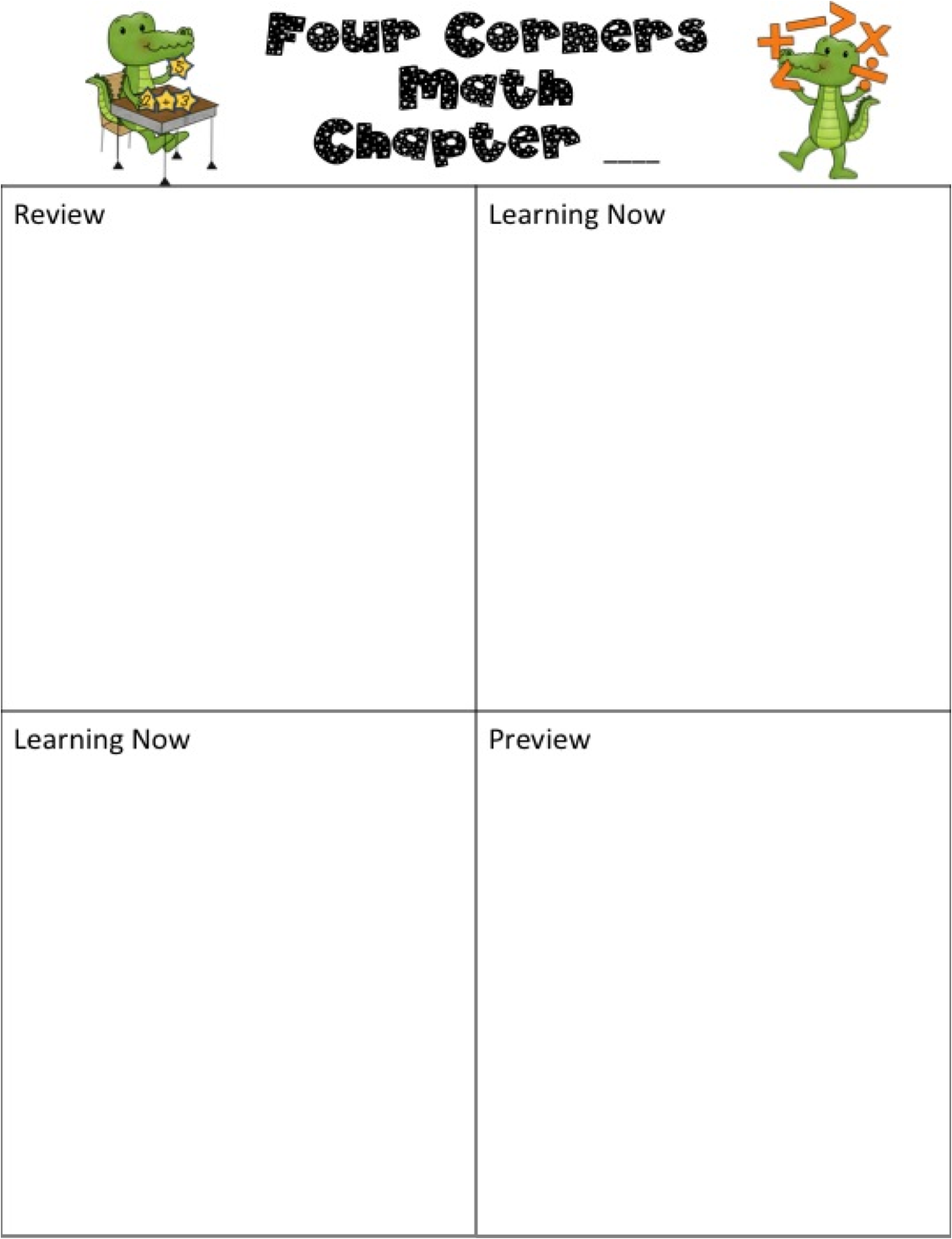 Second Grade Silliness: F is for Four Corners