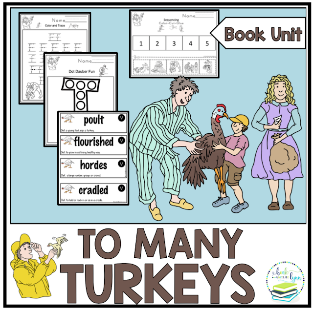 TOO MANY TURKEYS BOOK UNIT ~ Book Units by Lynn