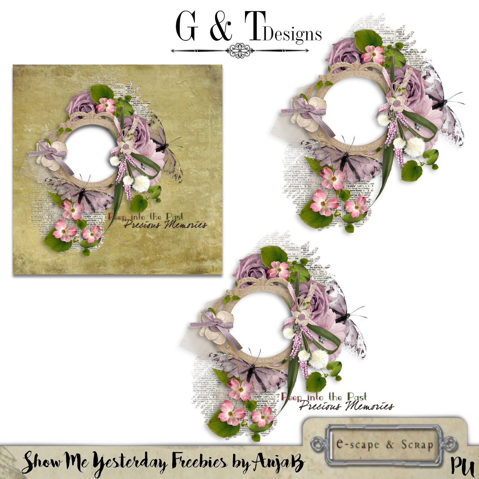 E-scape and Scrap: G&T Designs - Show Me Yesterday Re-release & Freebie