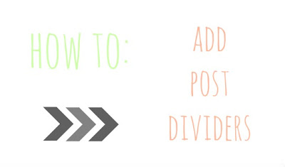 B.You: How To: Add Post Dividers