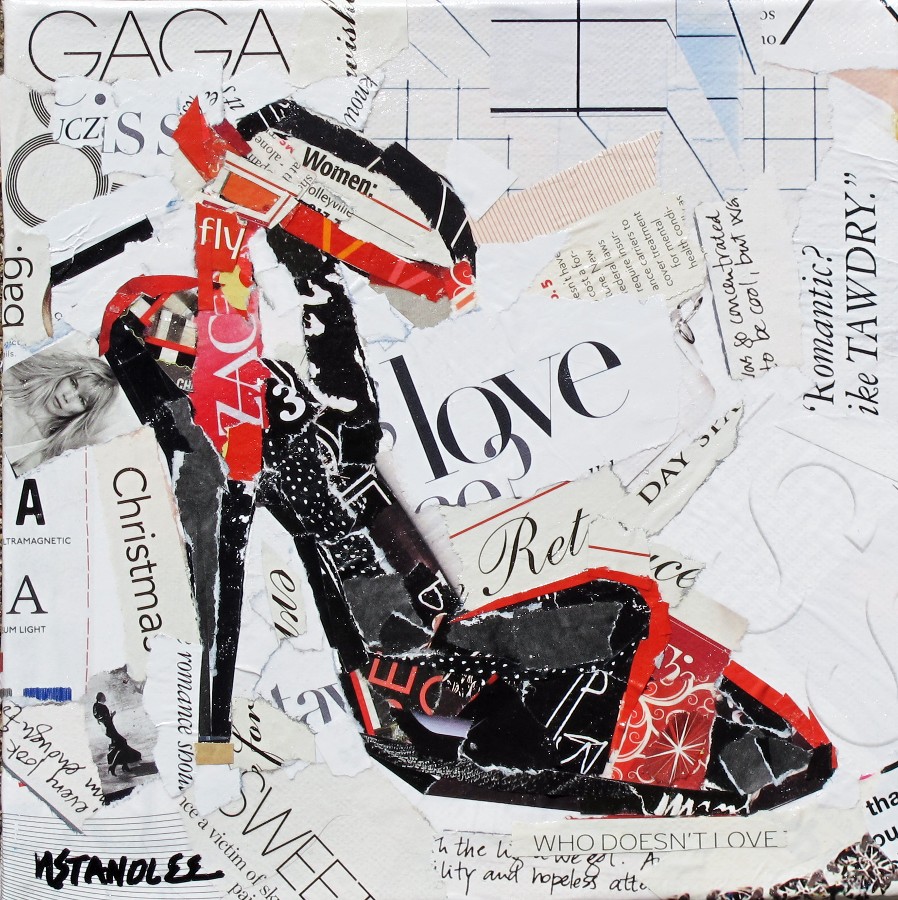 Nancy Standlee Fine Art: High Heel Torn Paper Painting Collage Workshop ...