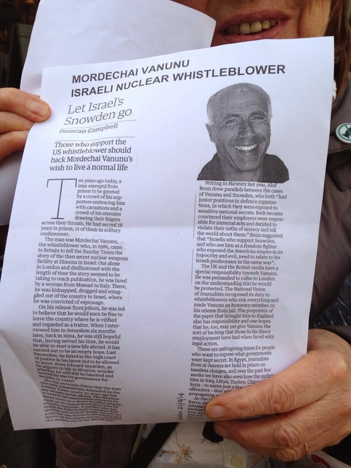 Vigil for Vanunu: Will He Ever Get To Savour The Taste of Freedom ...