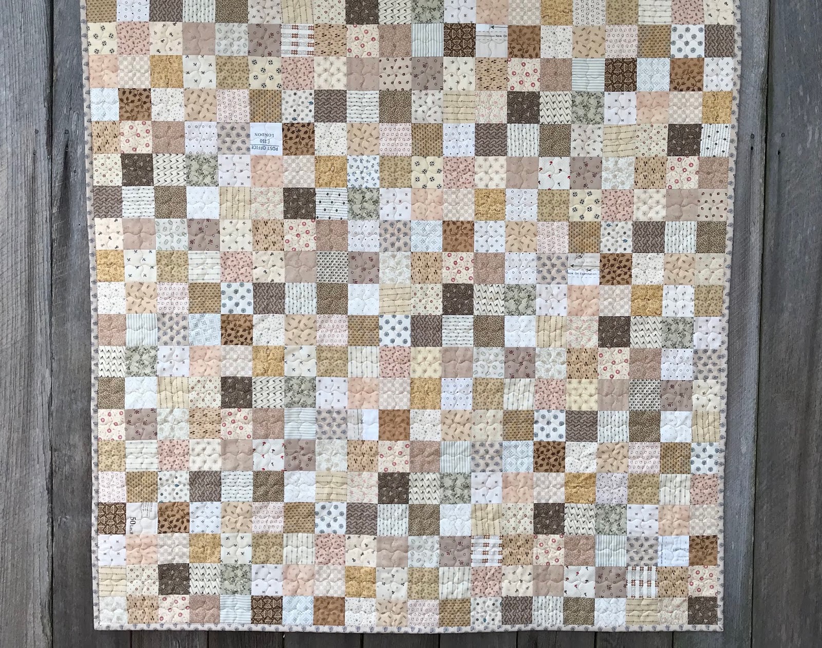 Patchwork Gender Neutral Baby Quilt and Teddy Bear Set