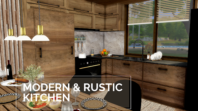 Modern & Rustic Kitchen / Livingroom+ DOWNLOAD + TOUR + CC CREATORS ...