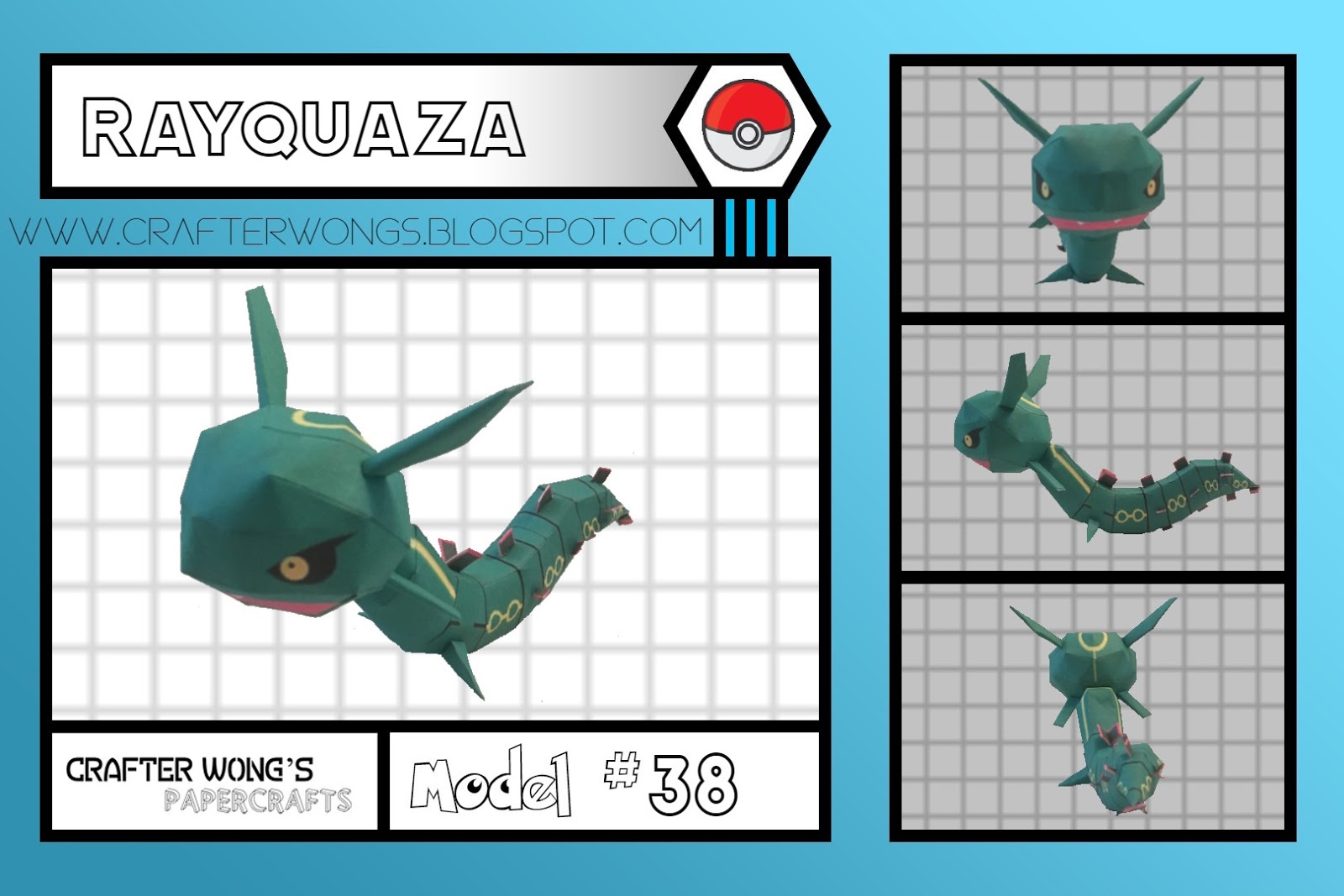 Crafter Wong's Papercraft: Chibi Rayquaza