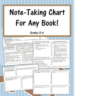 3-6 Free Resources: Free Note-Taking Graphic Organizer for Any Book