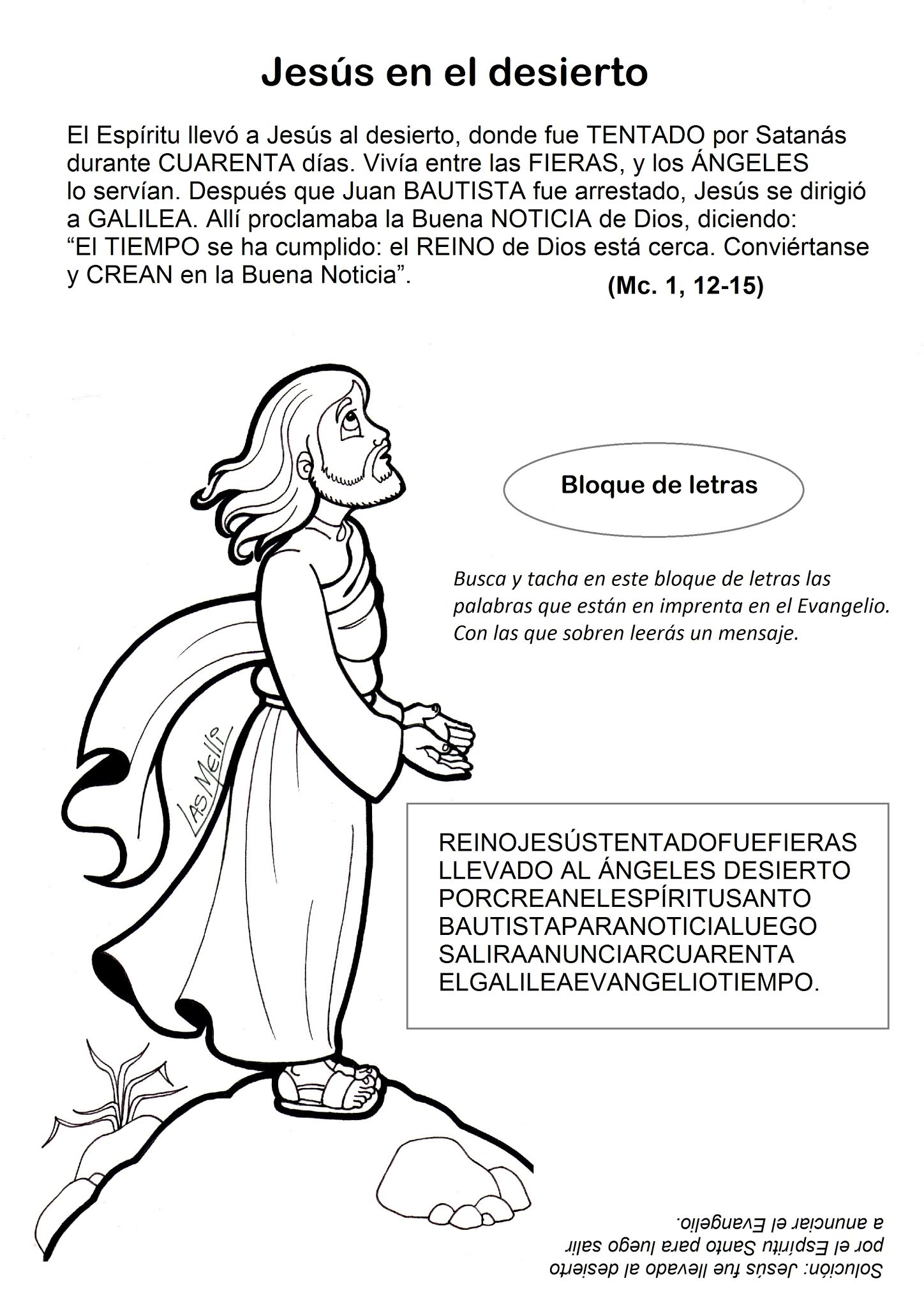 JUEGO: Jesús en el desierto (Bloque de letras y 8 diferencias ...