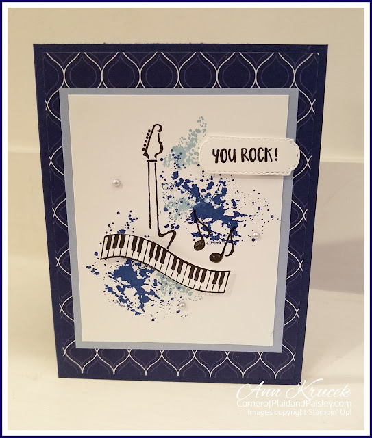 Music From the Heart Masculine Cards - Corner of Plaid and Paisley