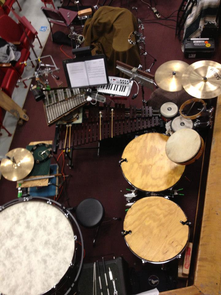 Dark, crowded spaces...Percussion in the pits of musical theater: Setups