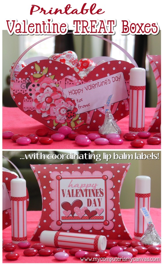 {NEW} Printable Valentine Treat Boxes! - My Computer is My Canvas