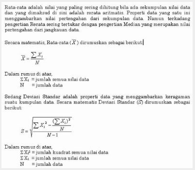 Pieces Of Me: Rerata & Standar Deviasi