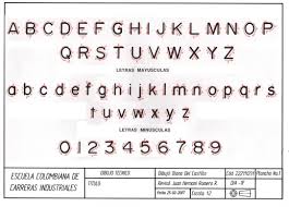 DIBUJO TÉCNICO: ROTULACIÓN DE LAS LETRAS Y NUMEROS