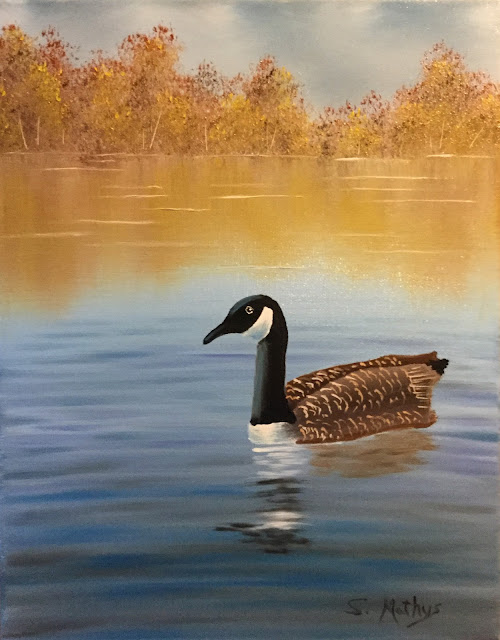 Scott's Canvas: Canadian Goose Autumn Oil Painting