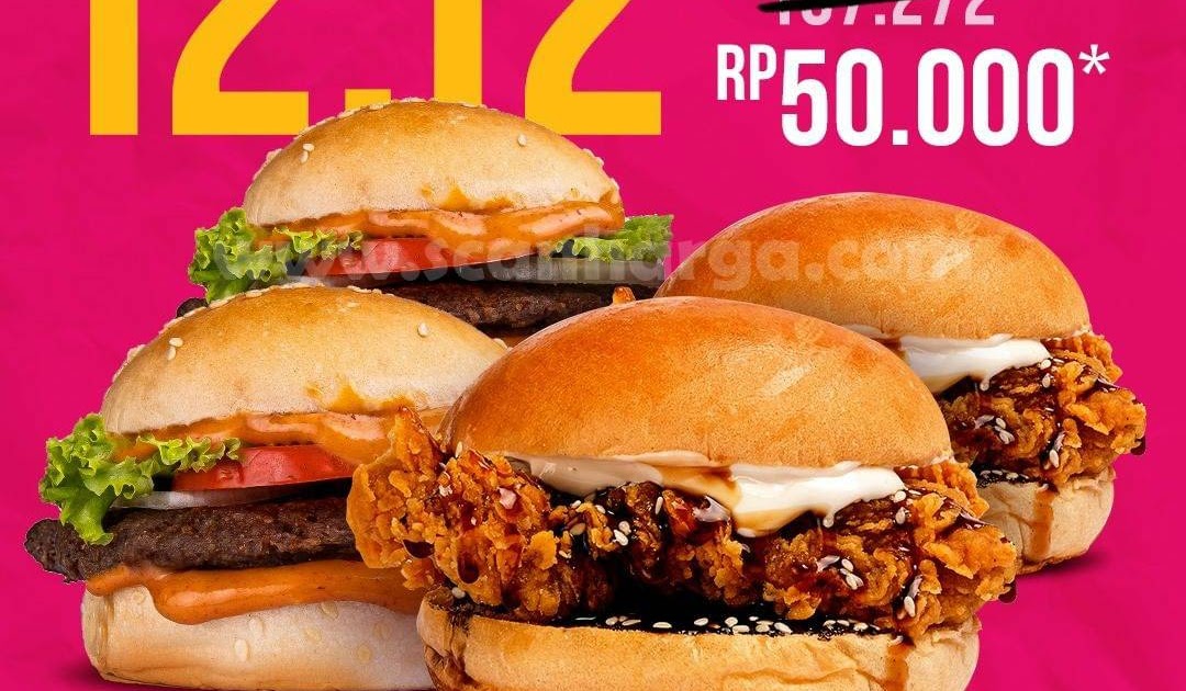 Flip Burger Promo 12.12 – 2 Beef Burger + 2 Chicken Teriyaki hanya Rp ...