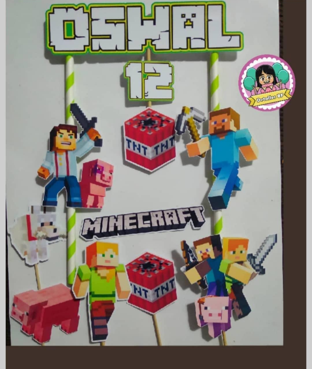 Topper Minecraft Oswal 12 - Mis Toppers Tus Toppers