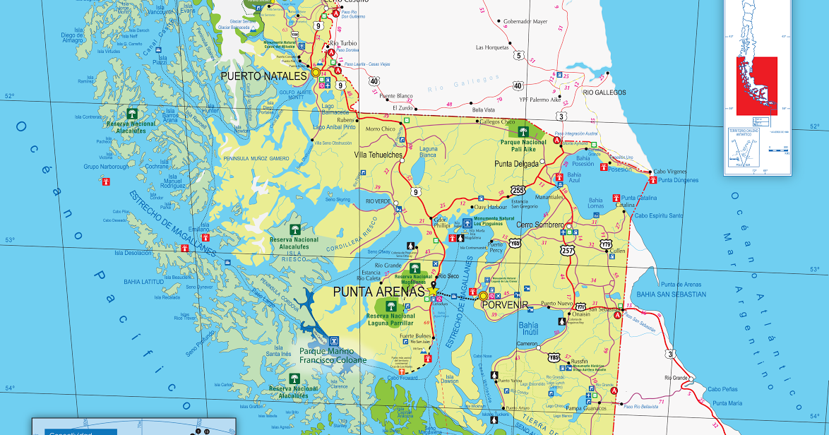 turismo yamana: Mapa rutero Magallanes / Route Map