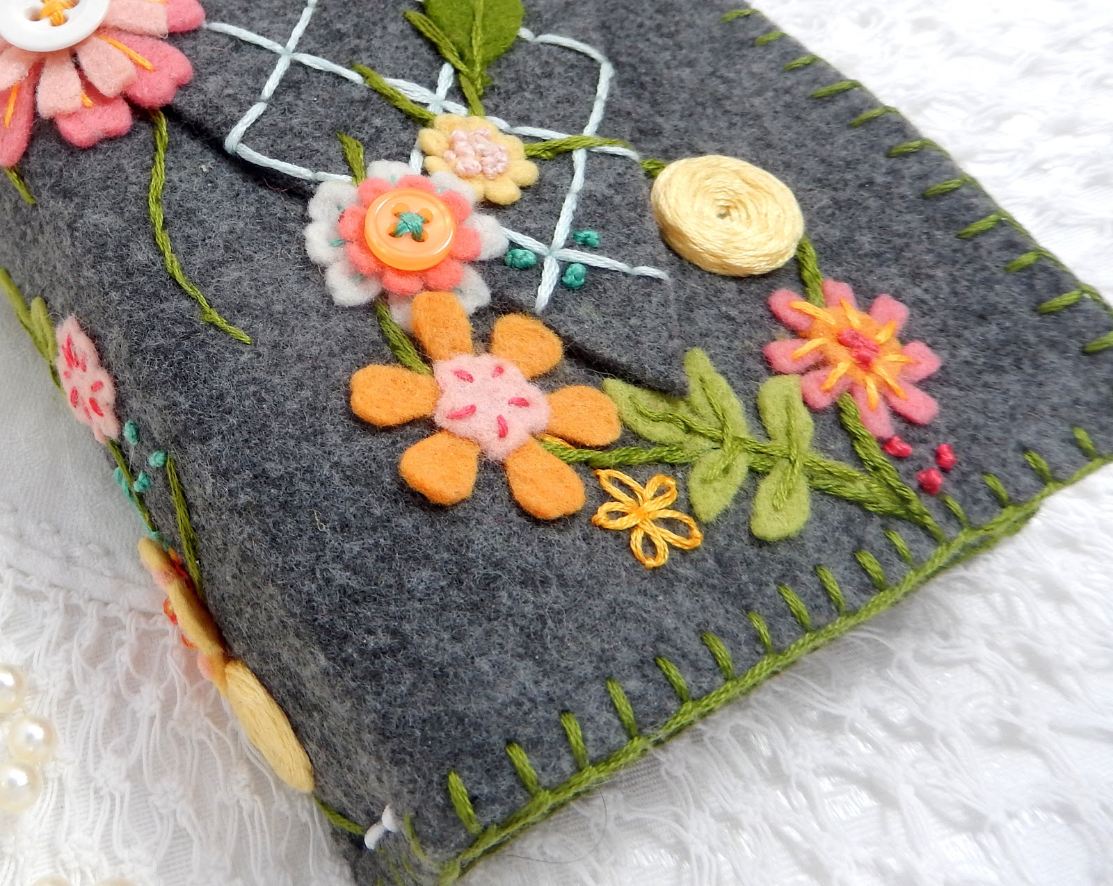 Pushing The Right Buttons: Embroidered Felt Pocket Notebook for Eileen ...