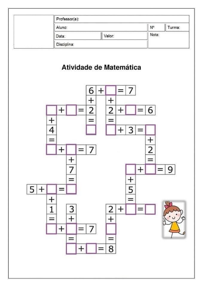 Feb 15 Cruzadinhas matemáticas - expressões numéricas simples com soma ...