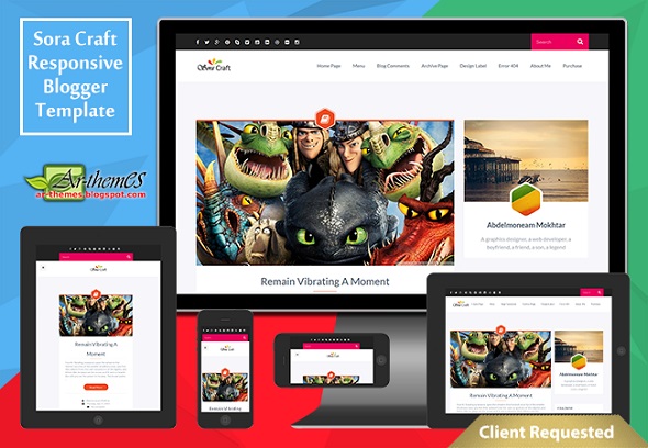 Sora Craft Responsive Blogger Template - AMP STARZ