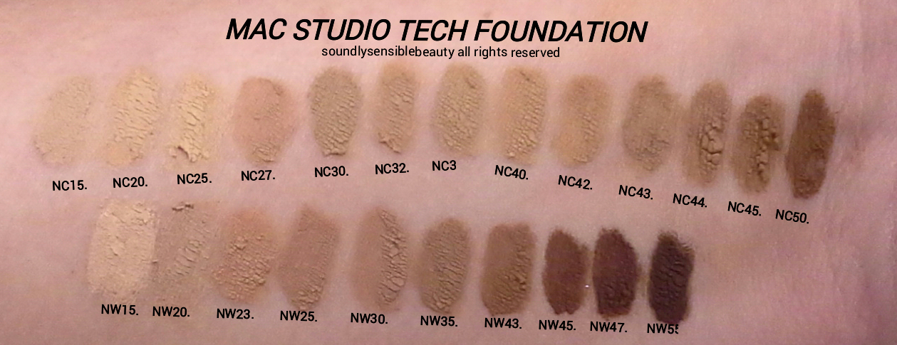 MAC Studio Tech Foundation; Review & Swatches of Shades