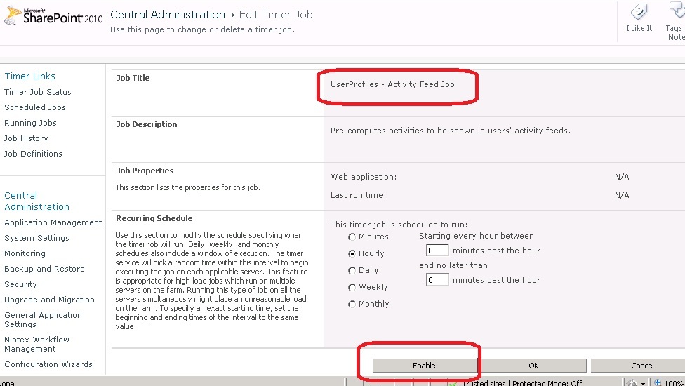Sharepoint Most Frequent Traps Verify That The Activity Feed Timer Job Is Enabled