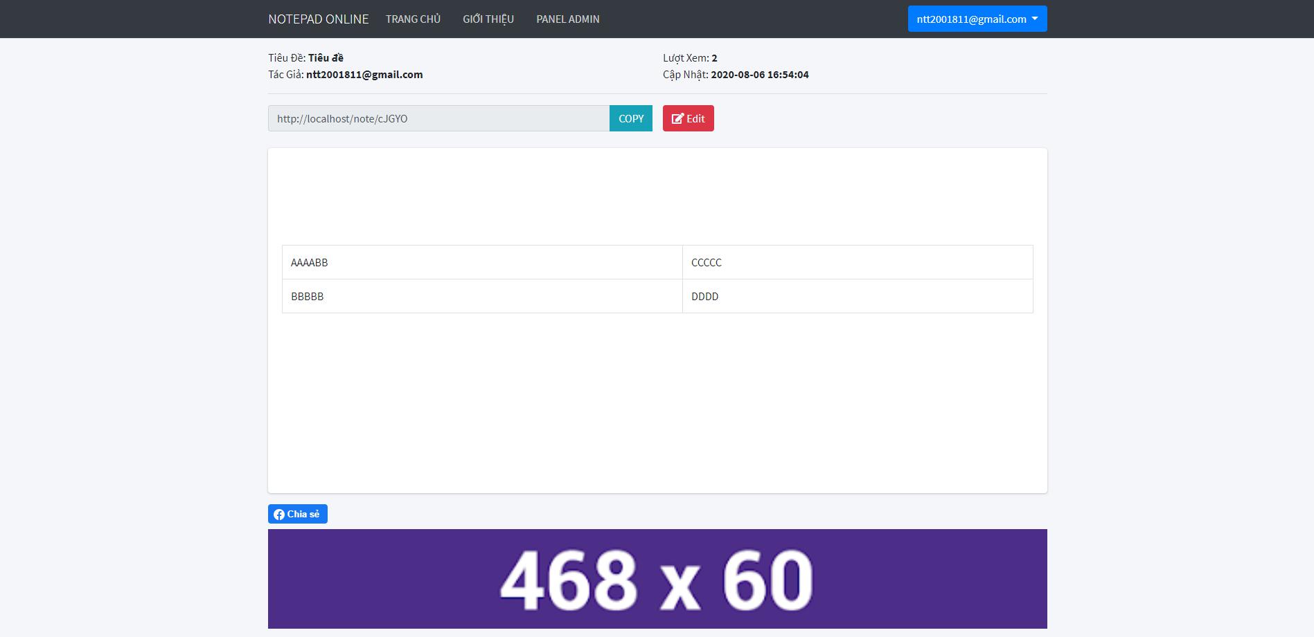 Source Code Notepad Online Bằng Php