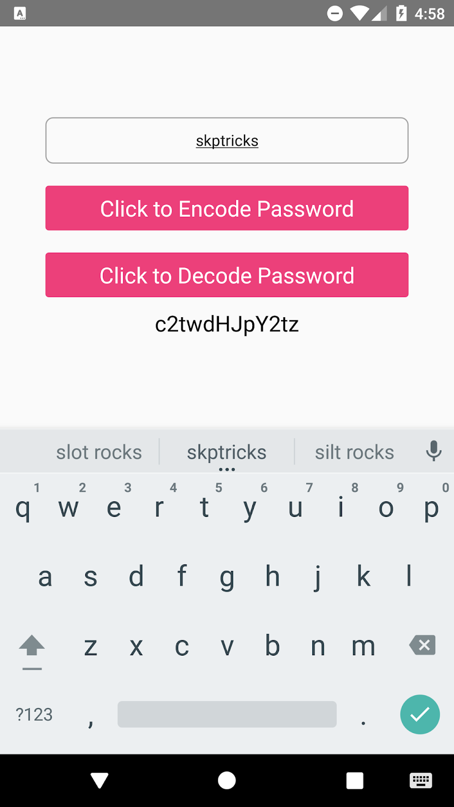 React Native Password Encryption And Decryption Using Base64 Method