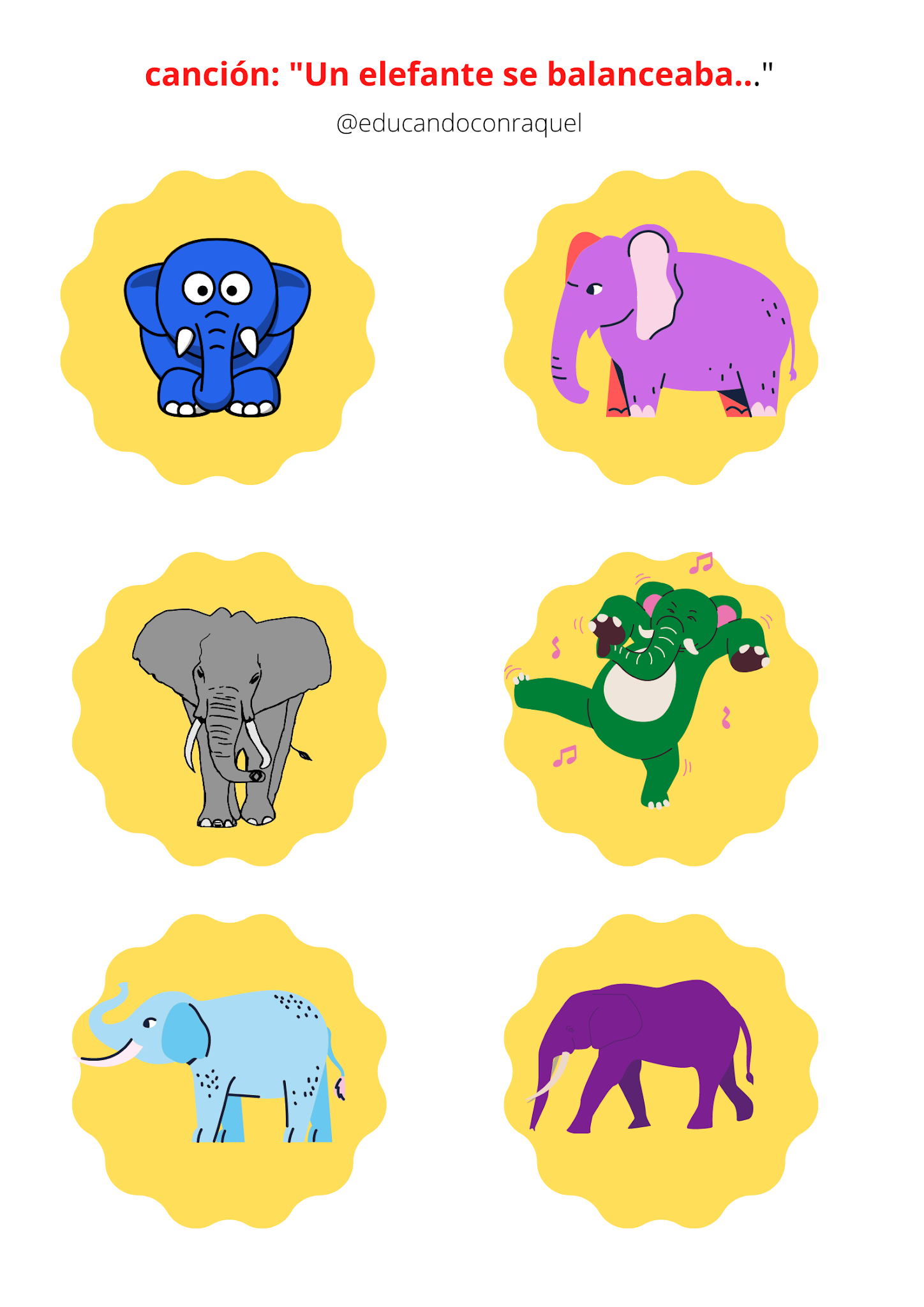 Educando con Raquel: Canción: "Un Elefante se balanceaba"