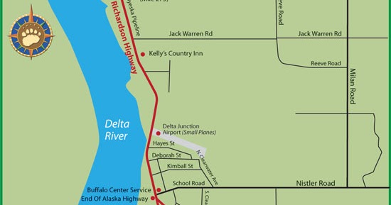 Maps of Alaska Roads By Bearfoot Guides: Map Of Delta Junction, Alaska