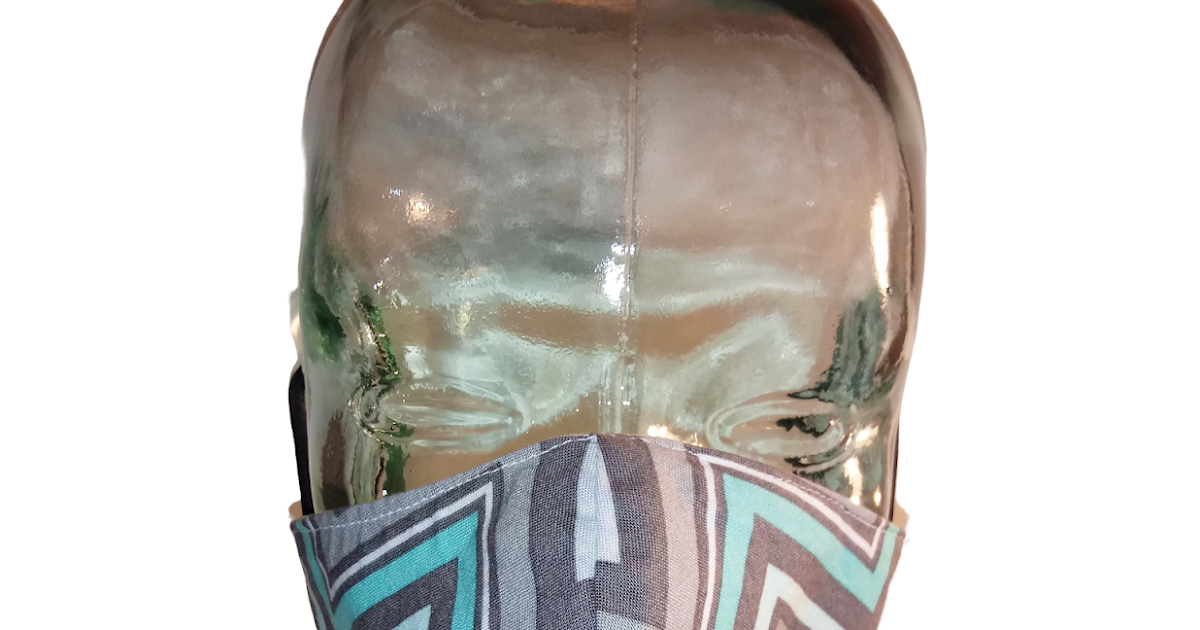 Turquoise Chevron Elastic Face Mask - Champion Reusable Face Masks